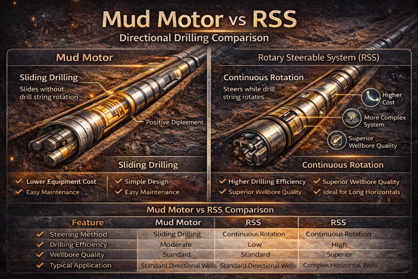 Mud Motor vs RSS | Directional Drilling Tool Comparison